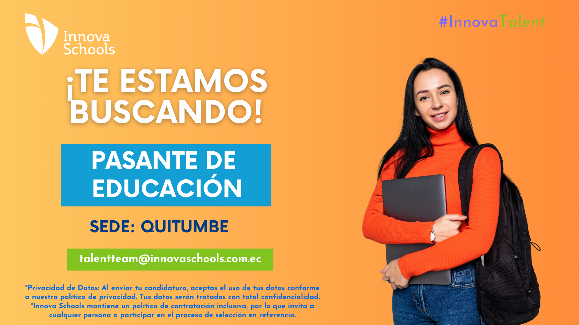 Nuevas oportunidades de empleo: Pasante de Educación en Innova Schools ...
